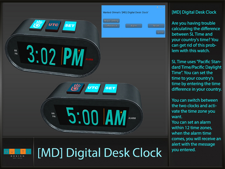 Second Life Marketplace - [MD] Digital Desk Clock